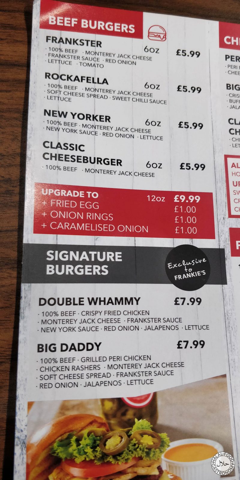 Frankie's Burgers Blackburn Full Review & Menu's - HMC Certified