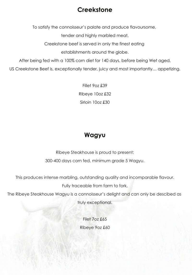 Ribeye Steakhouse Manchester Review inc Menu - Halal Food Gastronomy