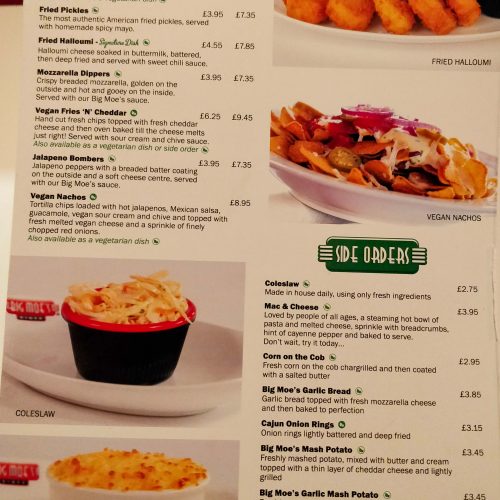 Big Moe's Diner - The Green Menu! - Halal Food Gastronomy